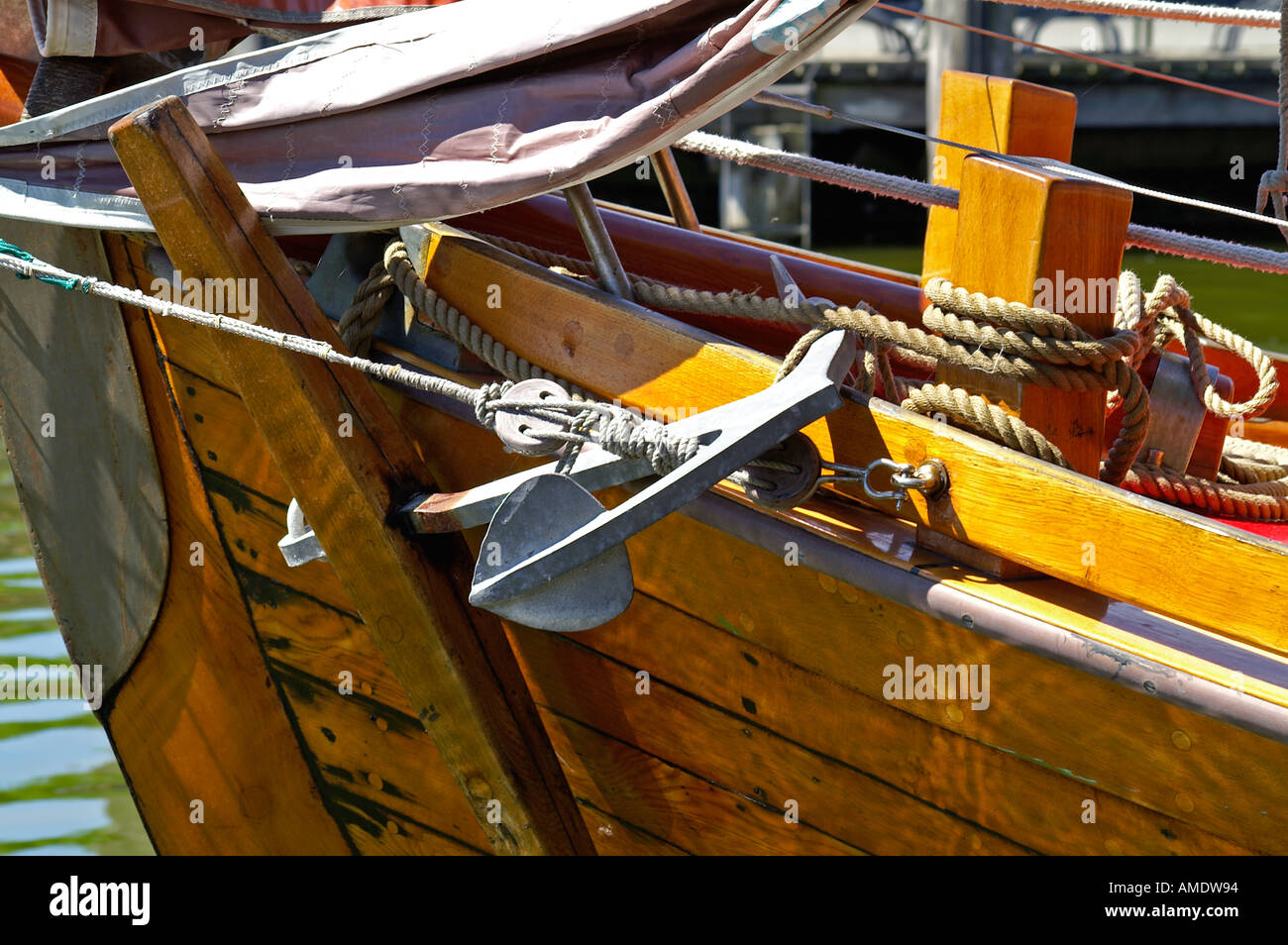 Detail timber sailboat Stock Photo - Alamy