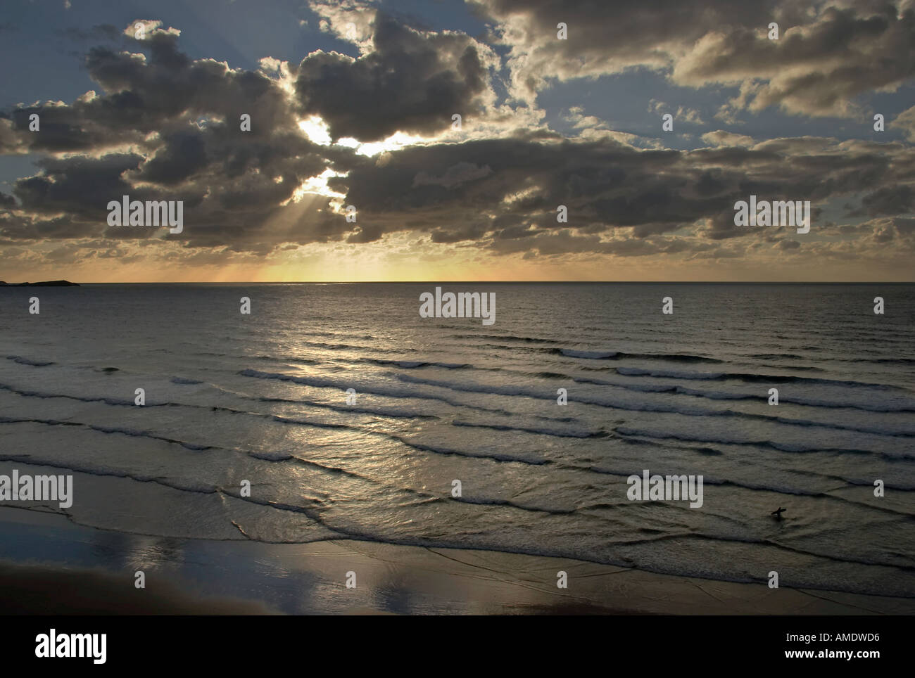 Seascape Atlantic Ocean Cornwall Stock Photo - Alamy