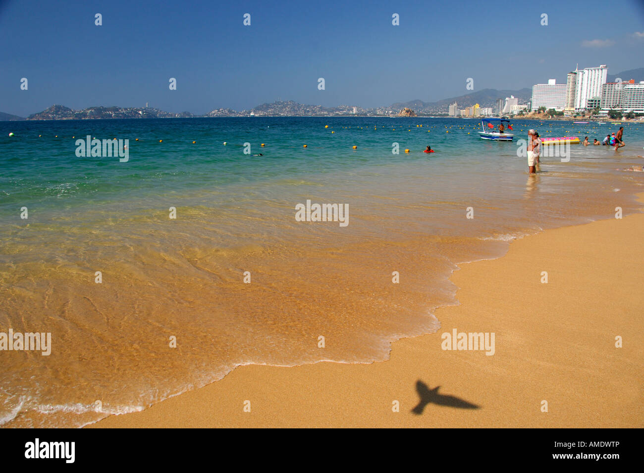 North America, Mexico, State of Guerrero, Acapulco. Popular beach area ...