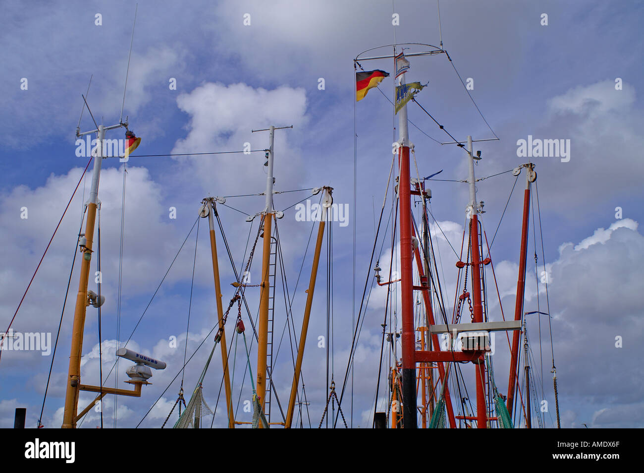 mast of Shrimp trawler Stock Photo - Alamy