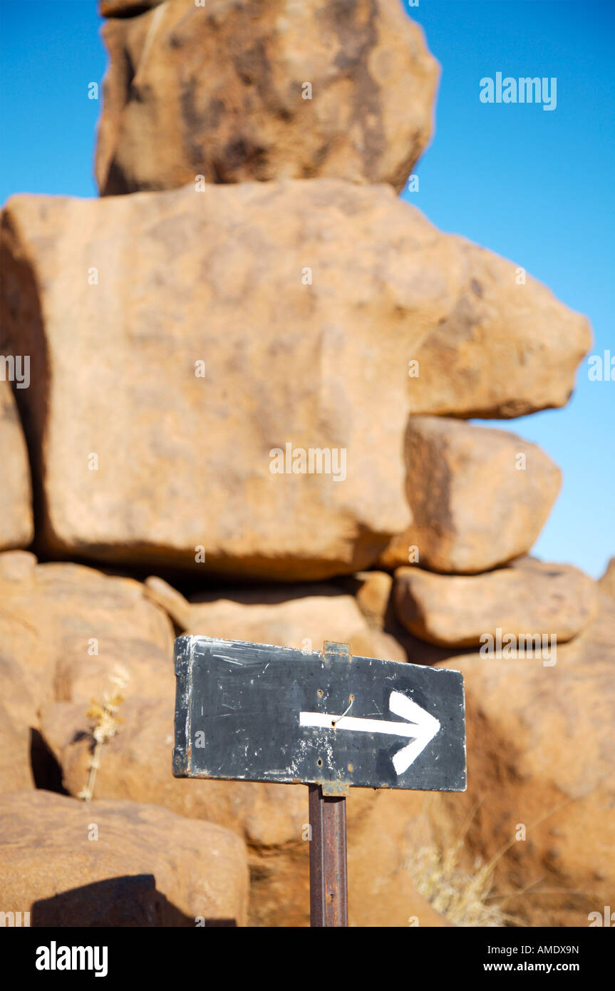 arrow on a sign Namibia Africa Stock Photo - Alamy