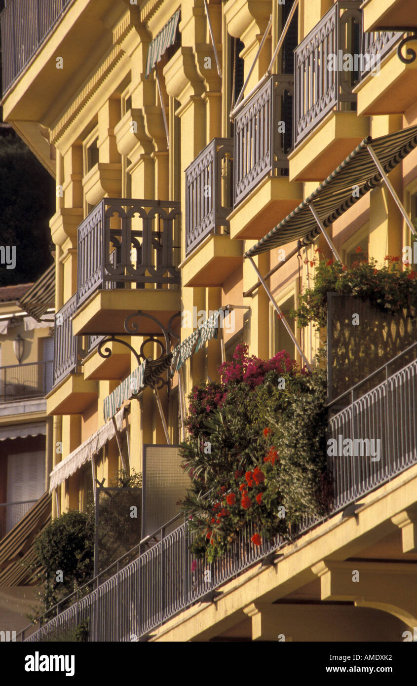 Balconies in Nice France Europe Stock Photo - Alamy