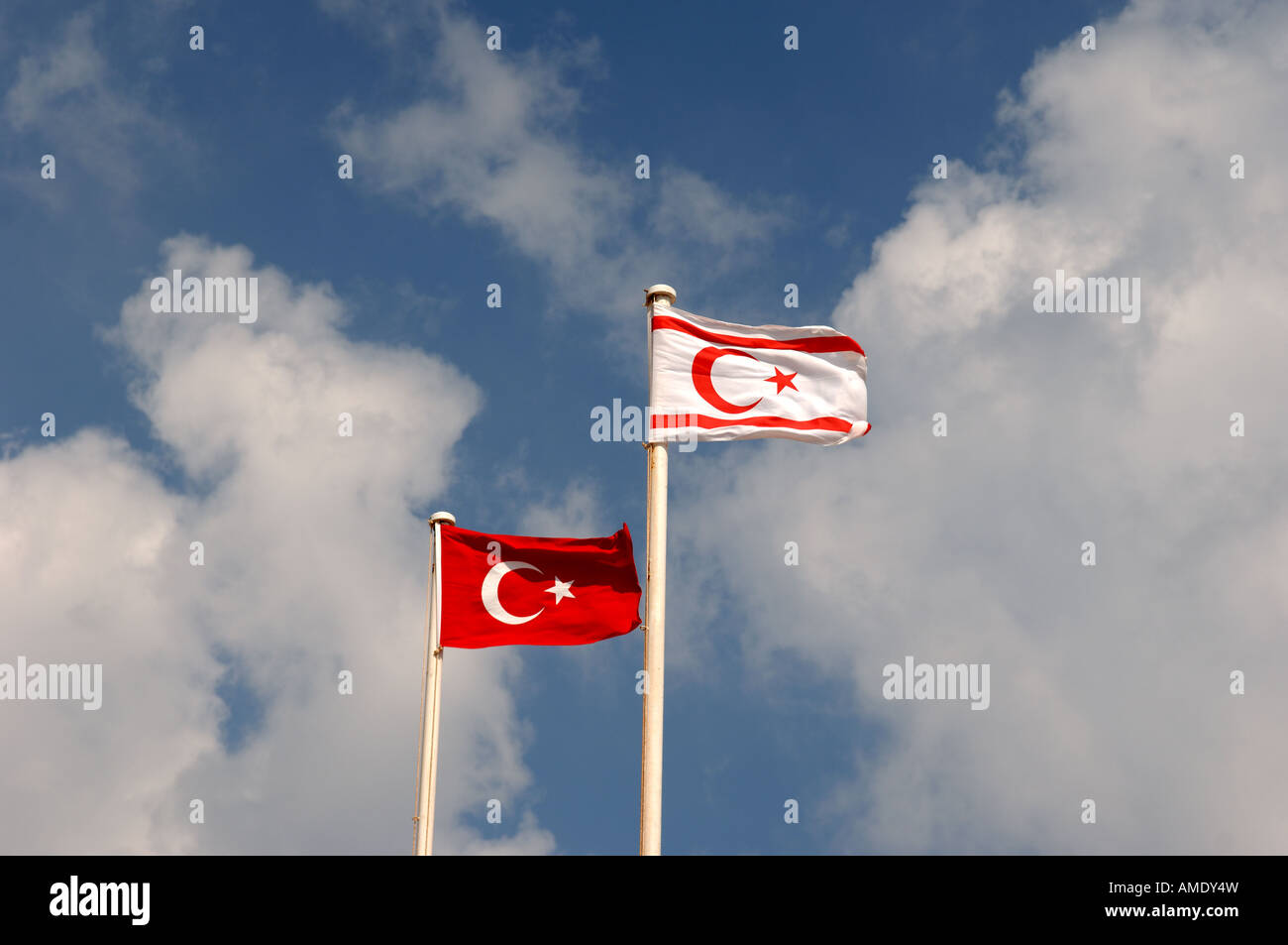The national flags of Turkey and Northeren Cyprus Stock Photo - Alamy