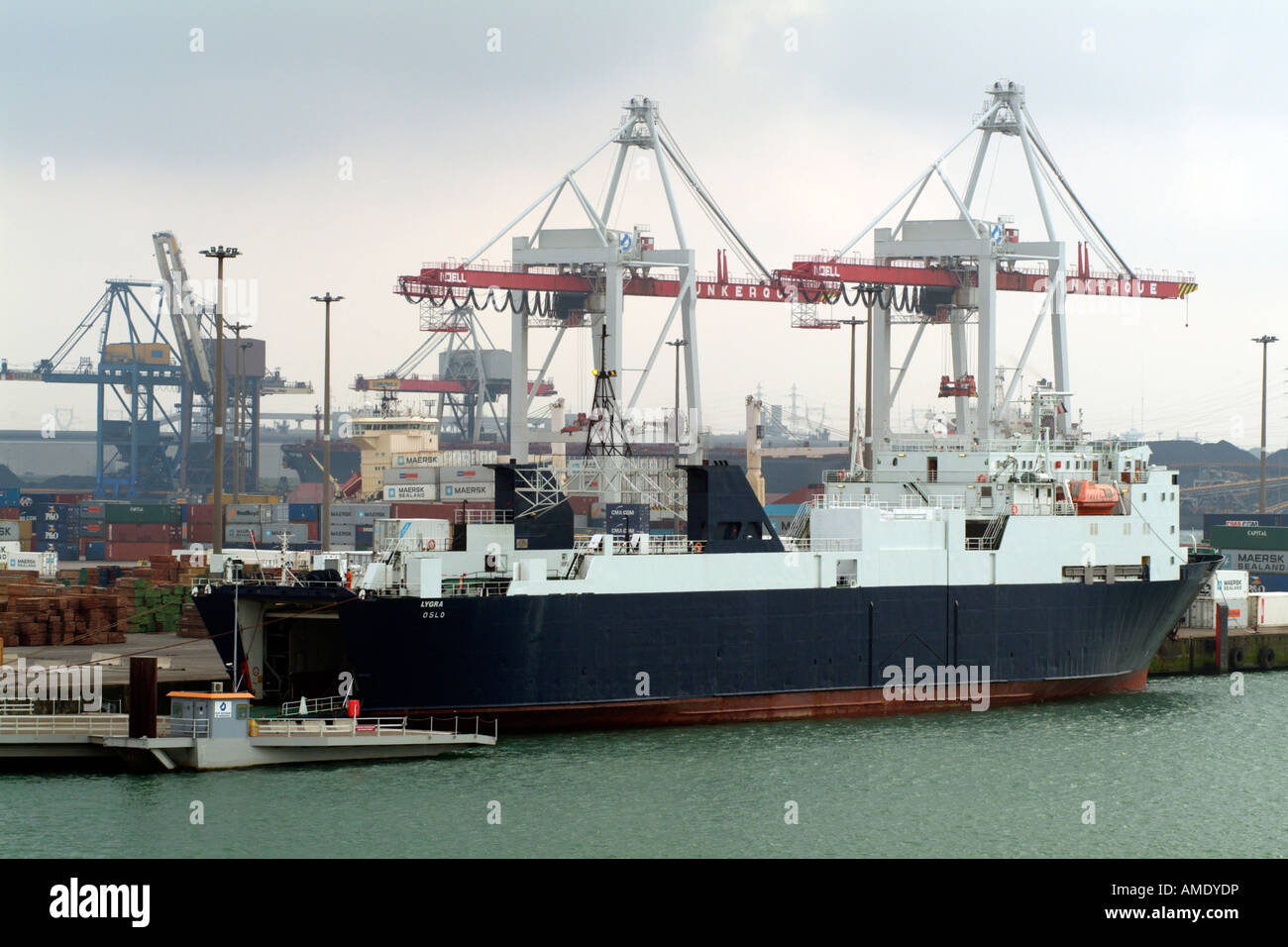 RORO Ship MV Lygra Alongside in Port Dunkirk Northern France Stock ...