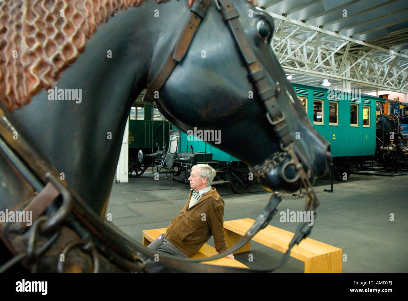 Transport s Museum Tram and horse LUCERNE Switzerland Stock Photo - Alamy