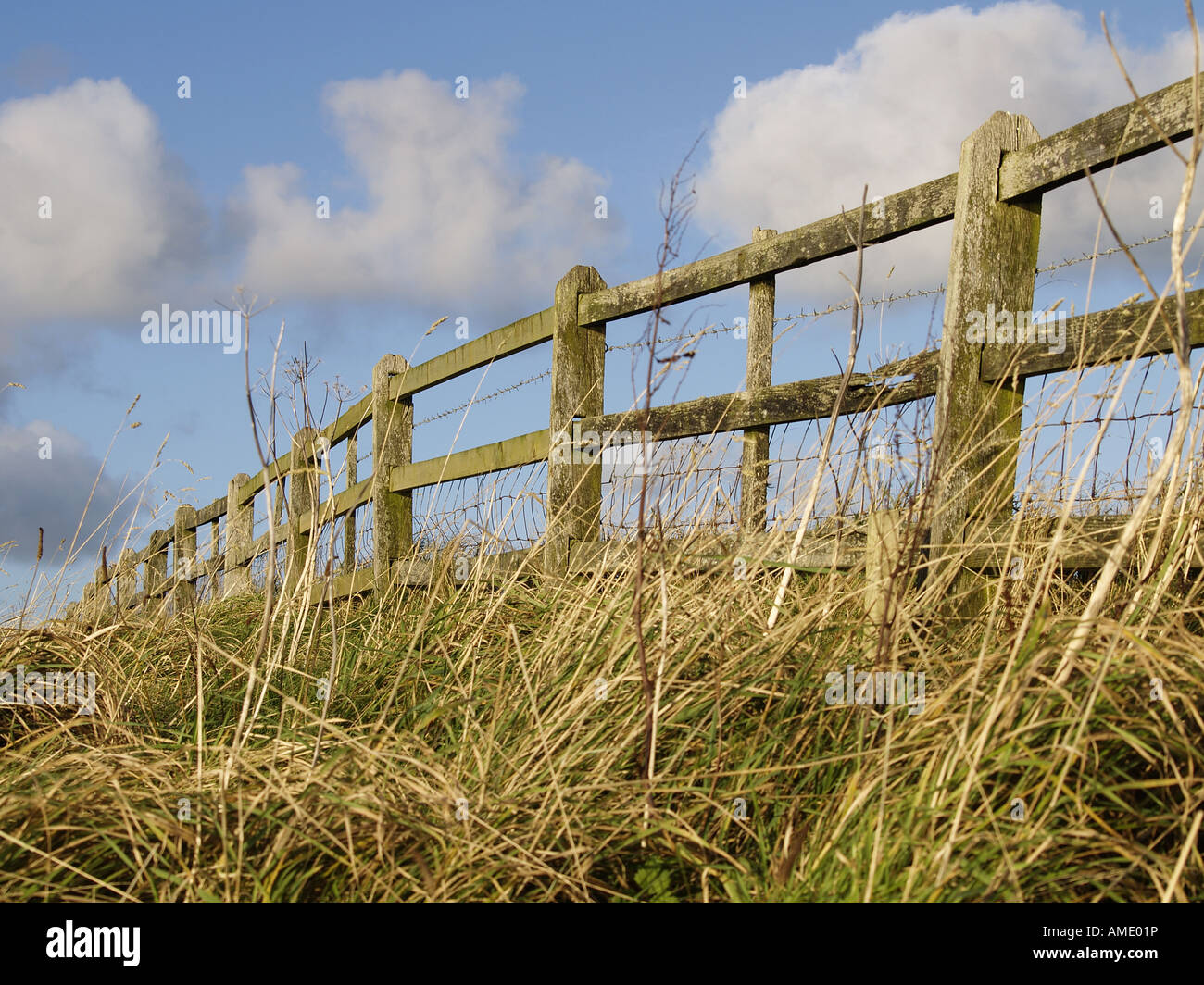 Wooden fence along edge of a field hi-res stock photography and images ...