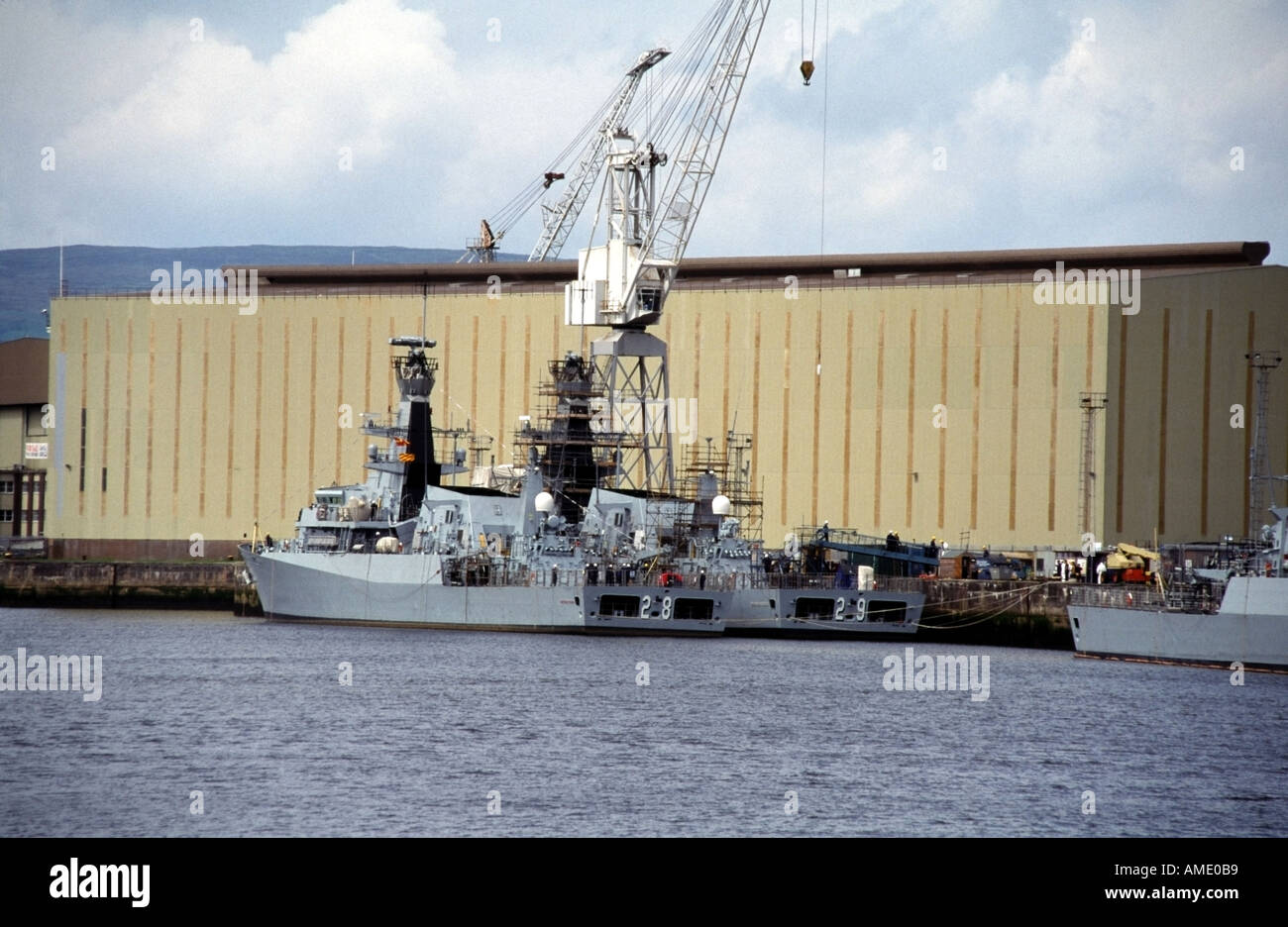navy warships being fitted out on the Clyde Glasgow Scotland Europe ...