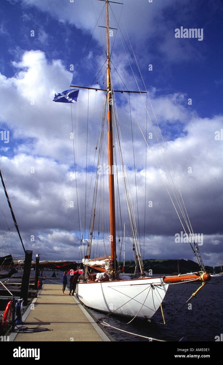 classic fife yacht moonbeam 4 flies the saltire at rhu marine gareloch ...