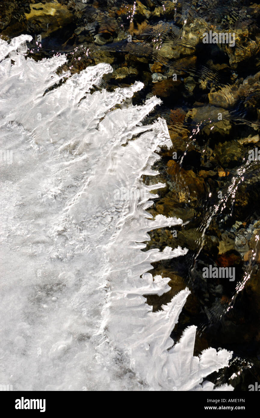 Freezing river in the alps Stock Photo - Alamy