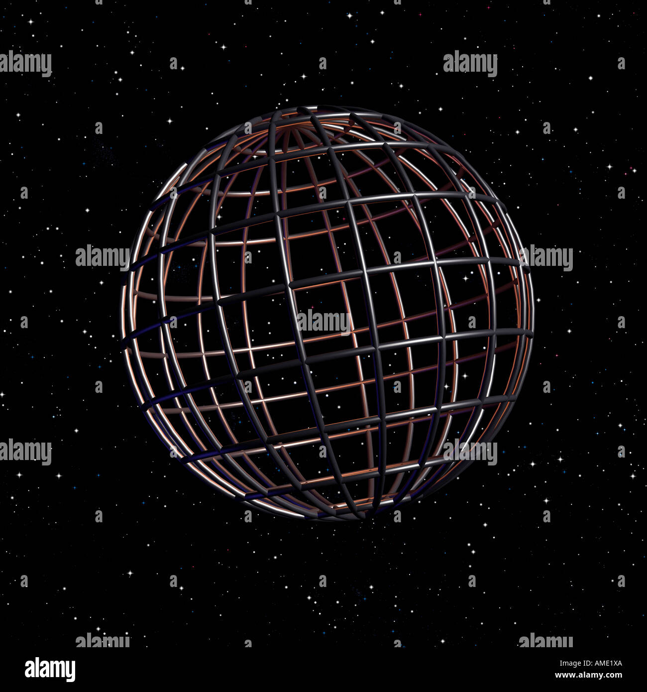 Wire Globe in Starry Sky Stock Photo - Alamy