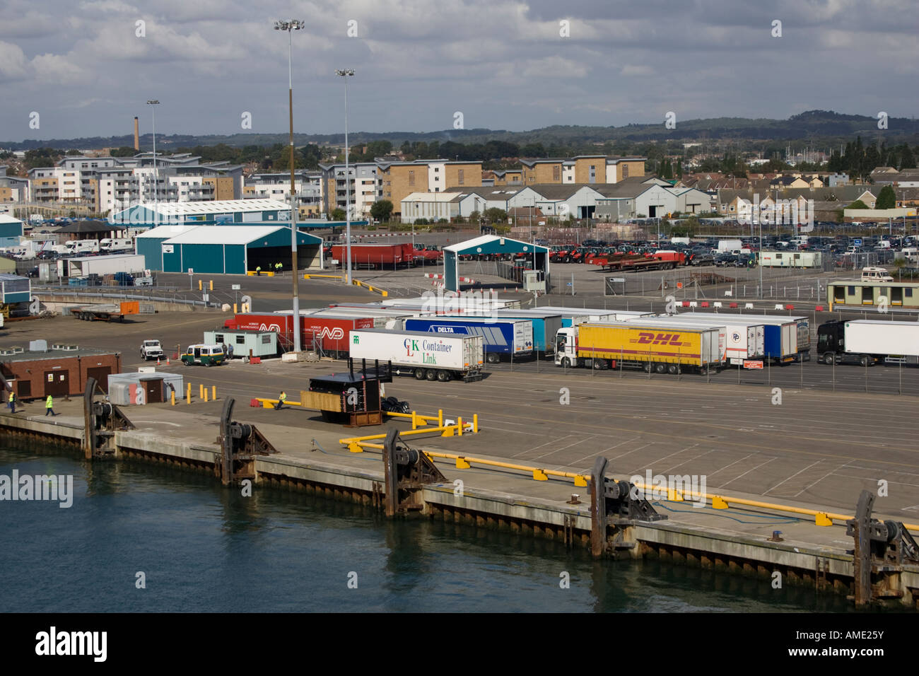 Dockside at port Poole Harbour Dorset UK Stock Photo - Alamy