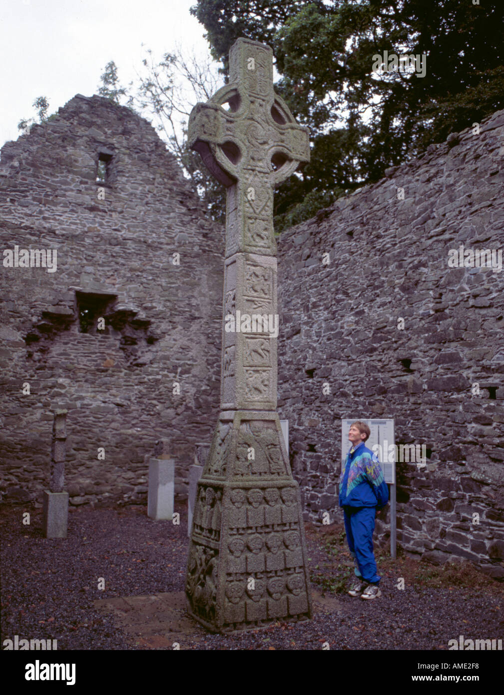 Irish picture cross; Moone High Cross, Moone Abbey, Moone, County ...