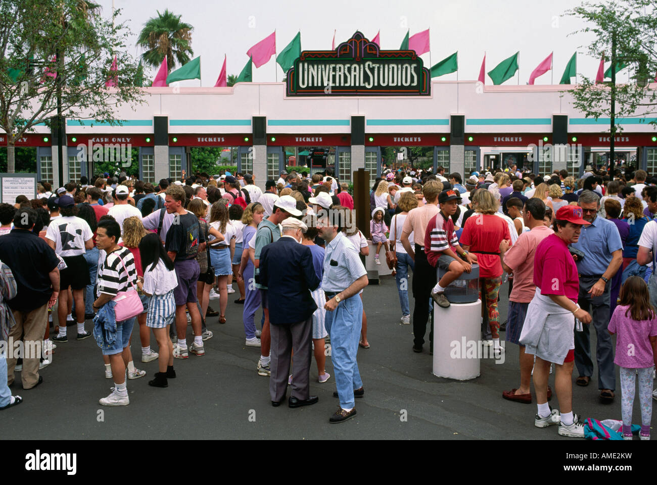 Crowds outside Universal Studios in Los Angeles California Stock Photo ...