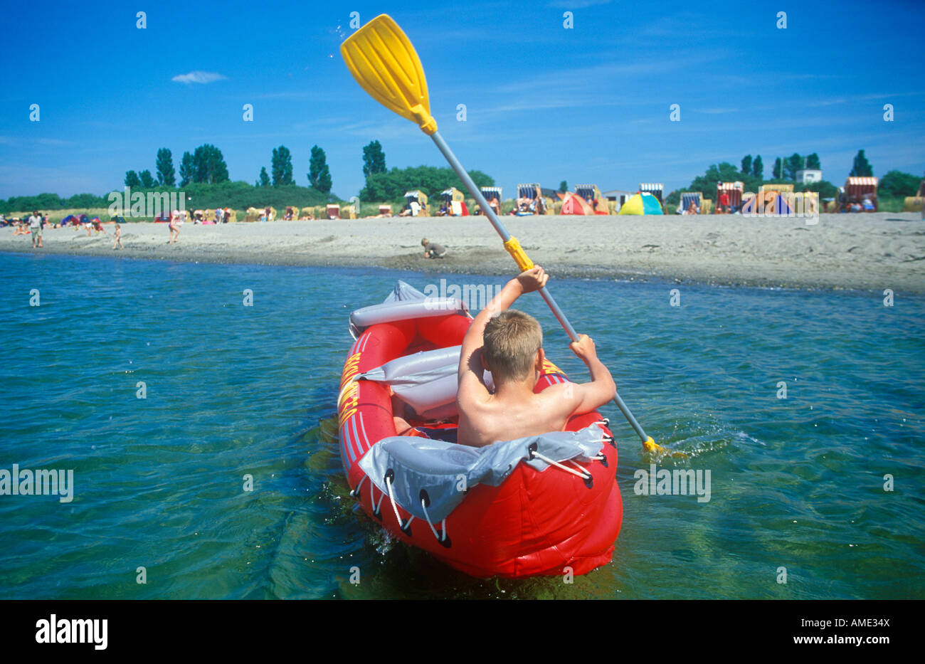 Inflatable rubber dinghy on beach hi-res stock photography and images ...