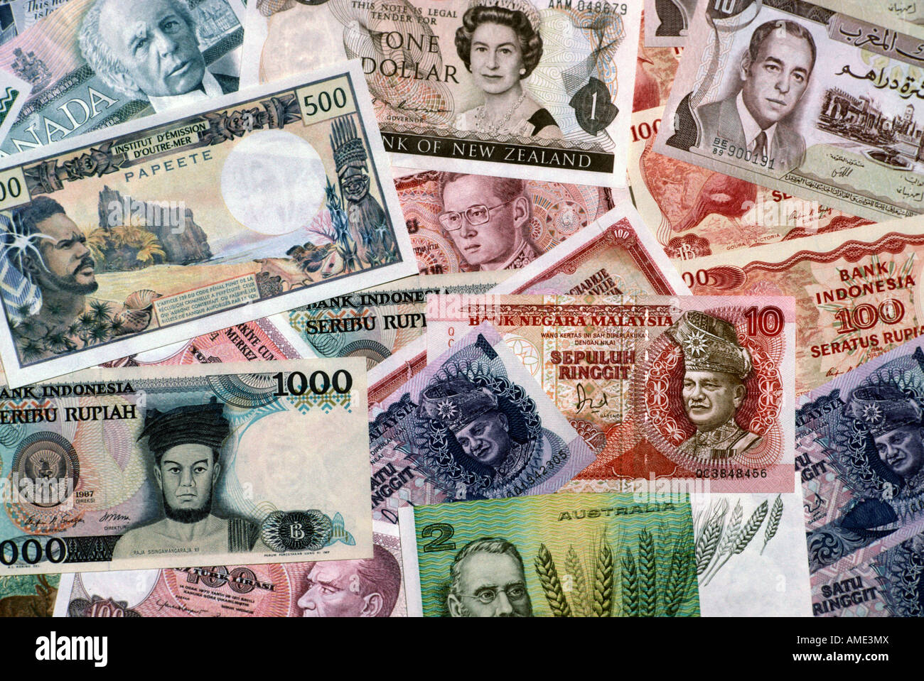 International currency collage detail Stock Photo - Alamy