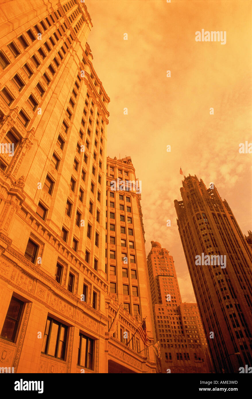 High view of wrigley building hi-res stock photography and images - Alamy