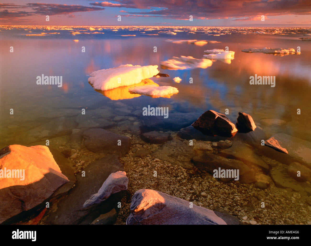 Bird Cove at Sunrise Hudson Bay, Manitoba, Canada Stock Photo - Alamy
