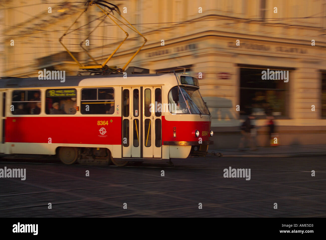 Prague trams blur hi-res stock photography and images - Alamy