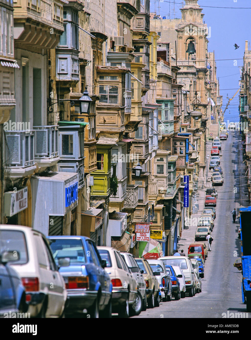 Street view of Valletta Malta Stock Photo - Alamy