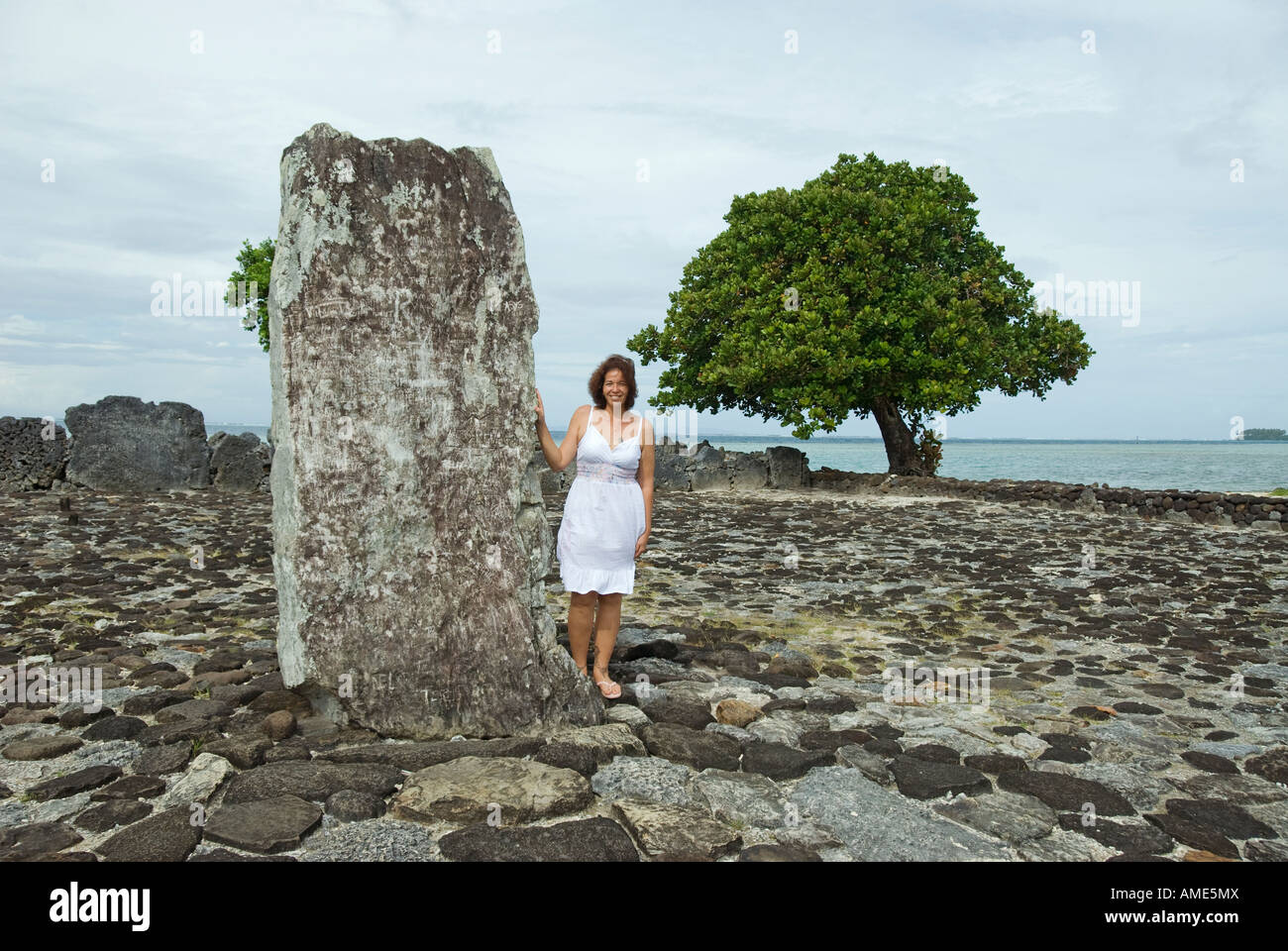 Island of Raiatea, French Polynesia. Taputapuatea Marae Stock Photo - Alamy