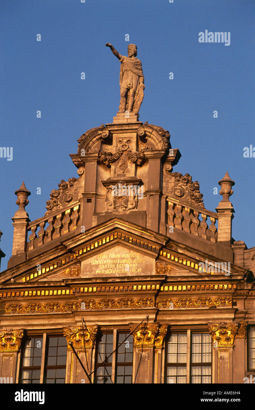 A large statue set on top of the elaborate neck gable which surmounts ...