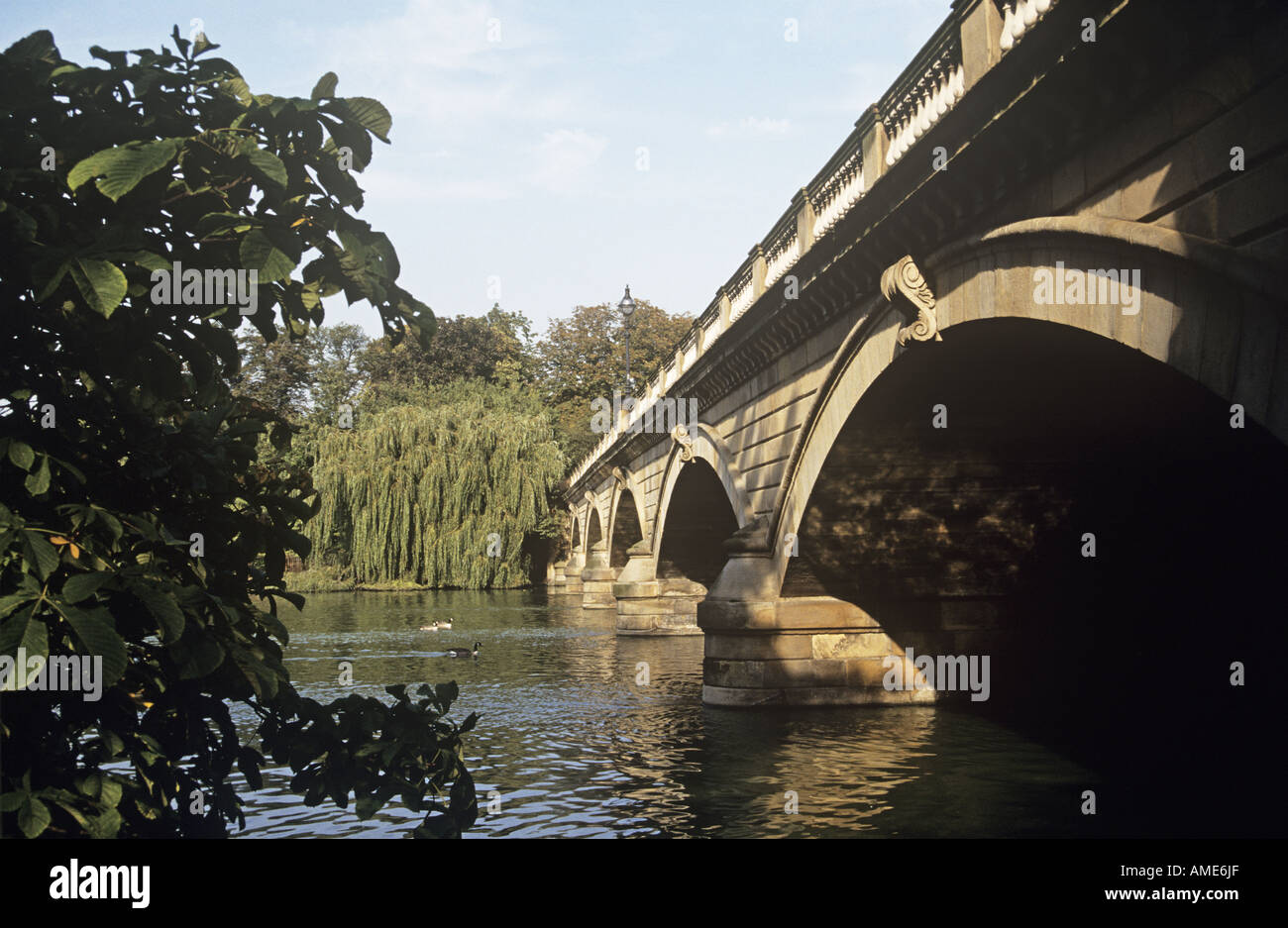 The Serpentine Bridge in Hyde Park London Stock Photo - Alamy