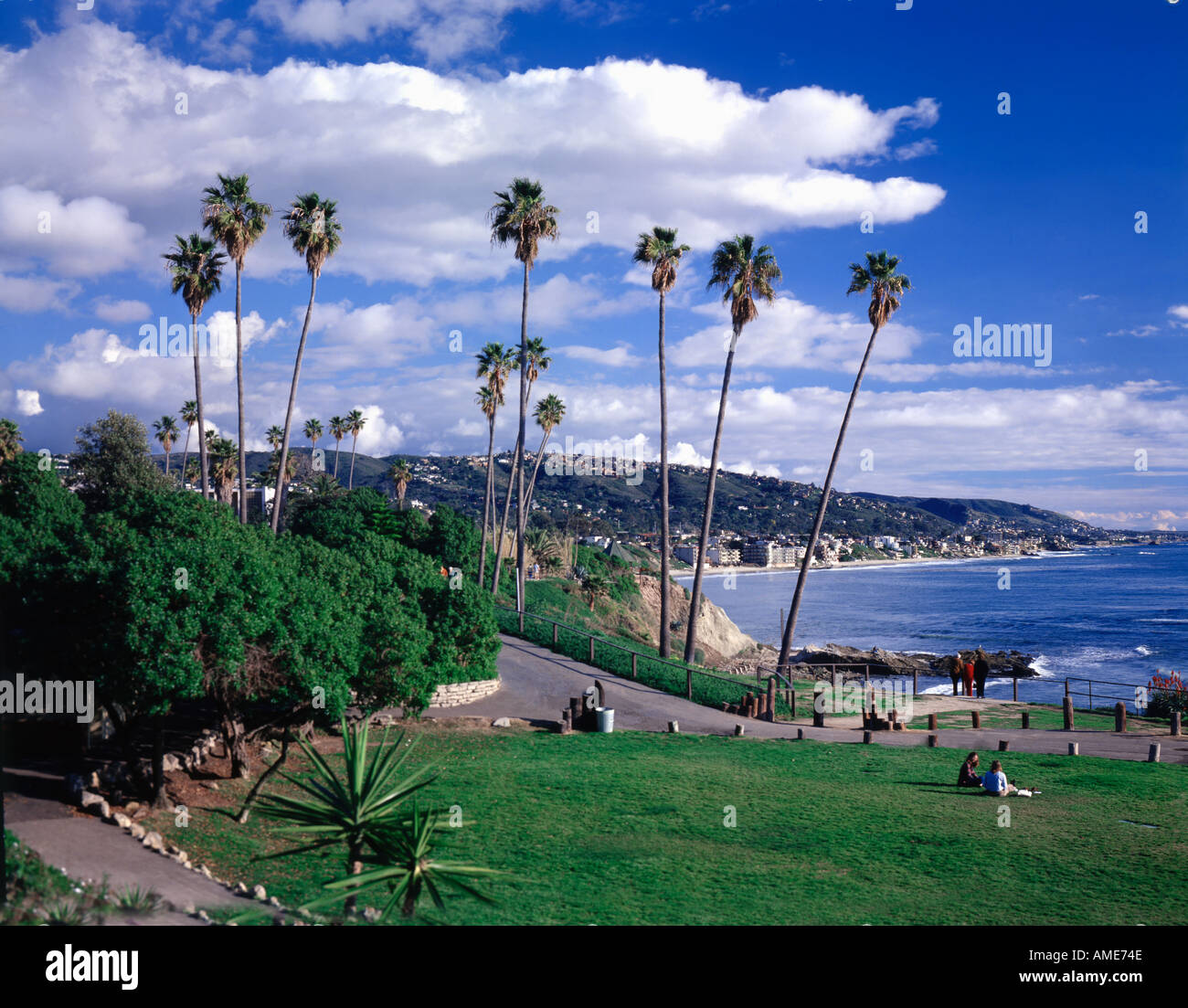 Heisler Park in Laguna Beach in California showing panoramic view of ...