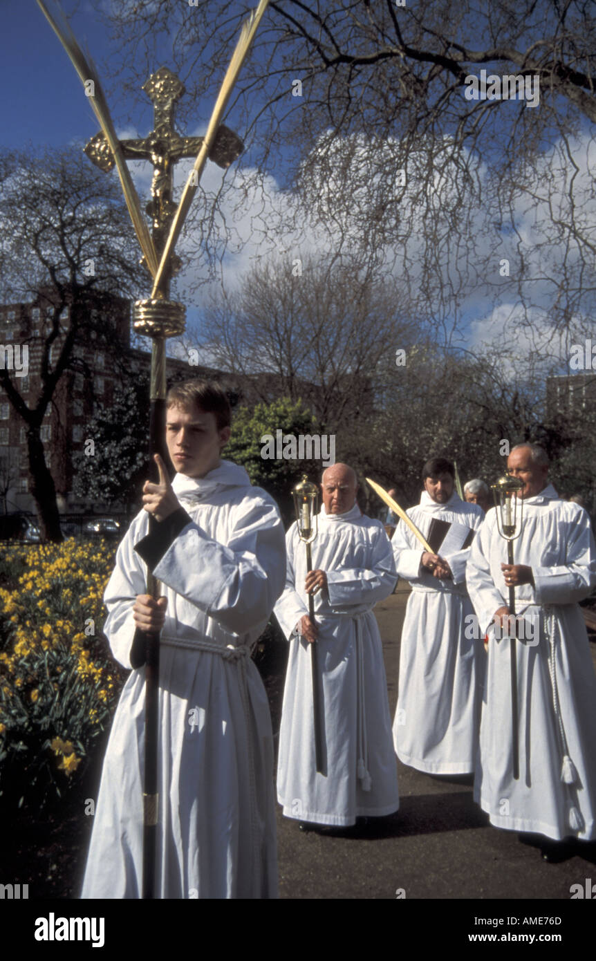 A Palm Sunday procession at an Anglican church in England Stock Photo ...