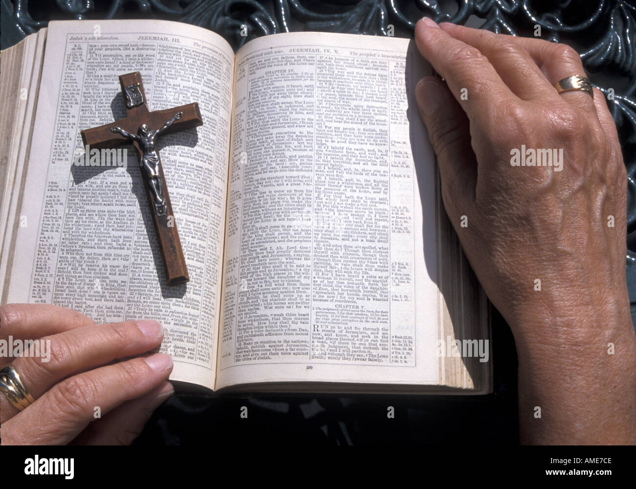 A Christian reads from the Holy Bible Stock Photo - Alamy