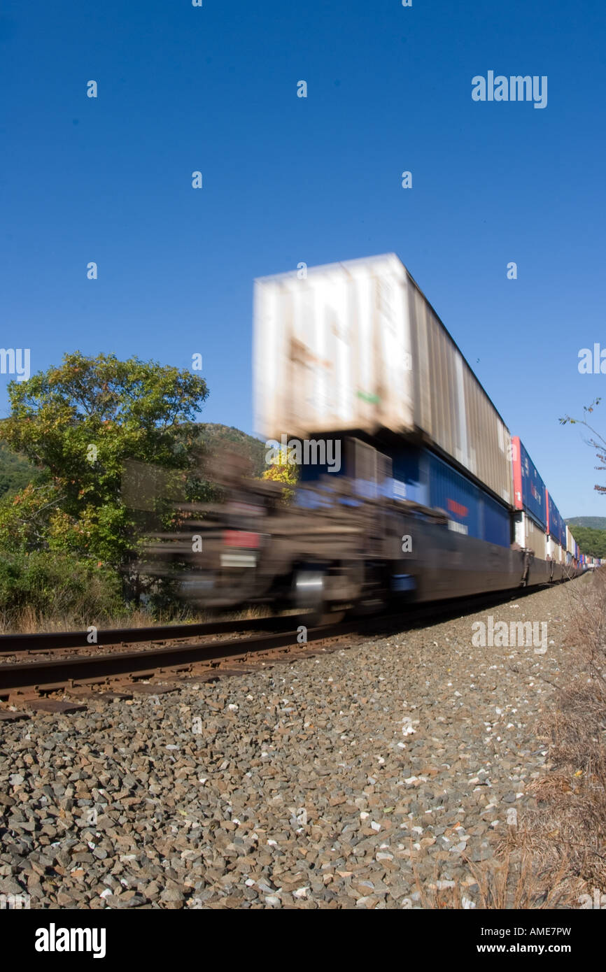 Double stack container train hi-res stock photography and images - Alamy