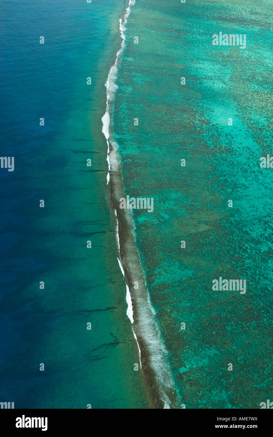 Moorea, French Polynesia. The reef from the air Stock Photo - Alamy