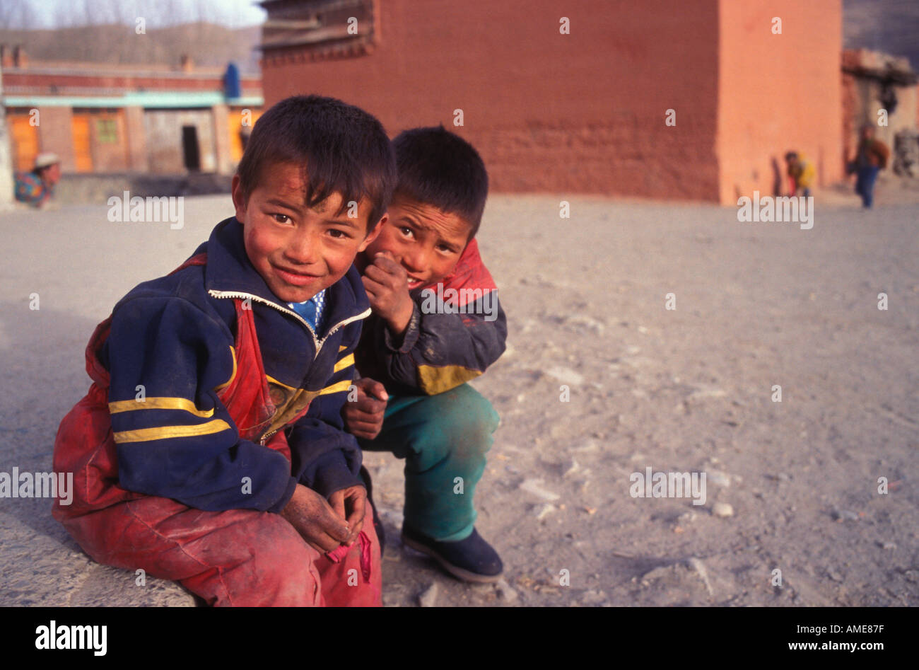 Tibetan Children living in the town of Xiahe, Peoples Republic of China ...
