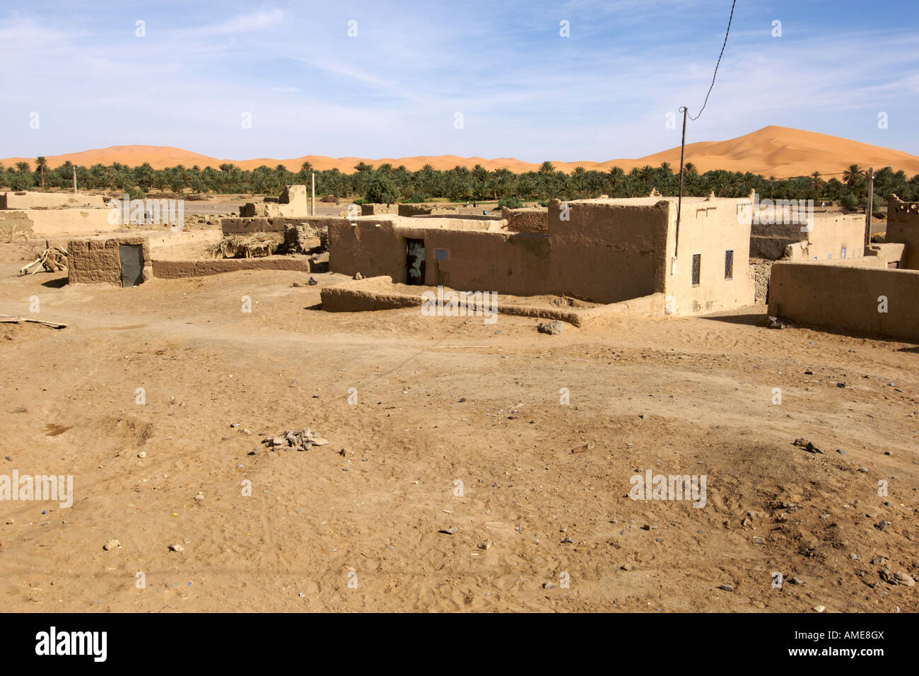 The village of Merzouga in eastern Morocco Stock Photo - Alamy