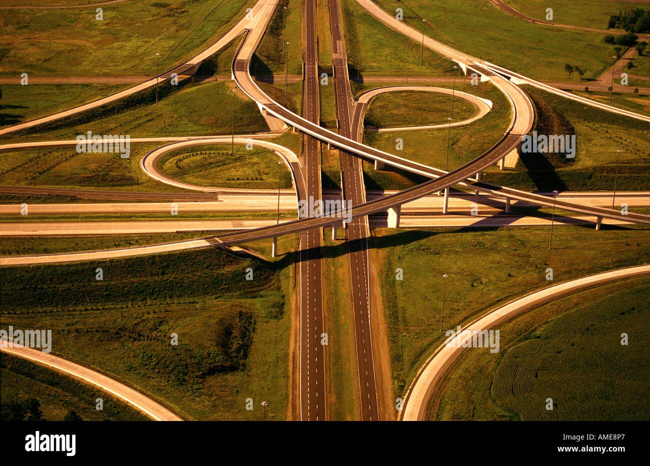 Aerial View of Highway Cloverleaf Stock Photo - Alamy