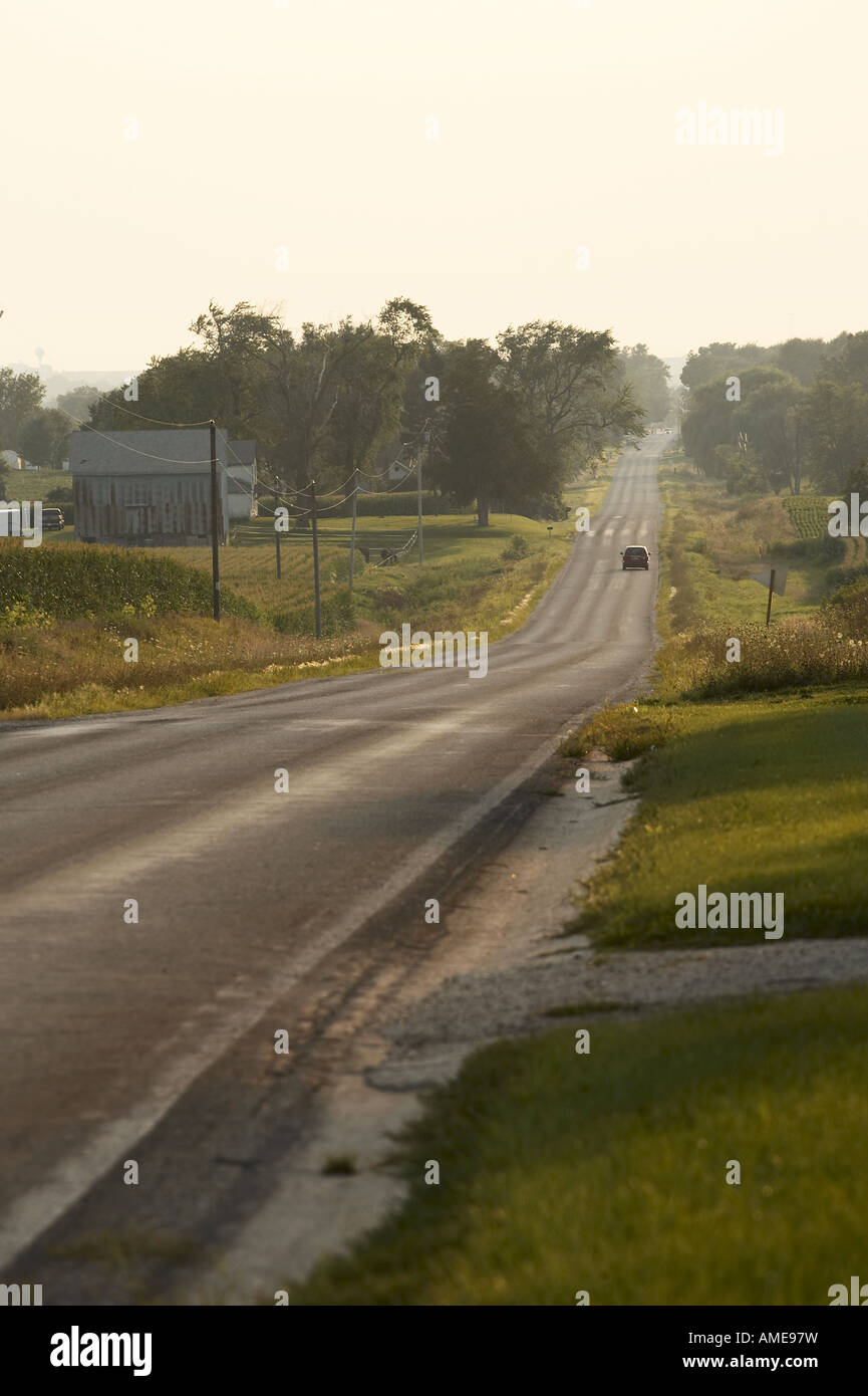 Road into Town Stock Photo - Alamy