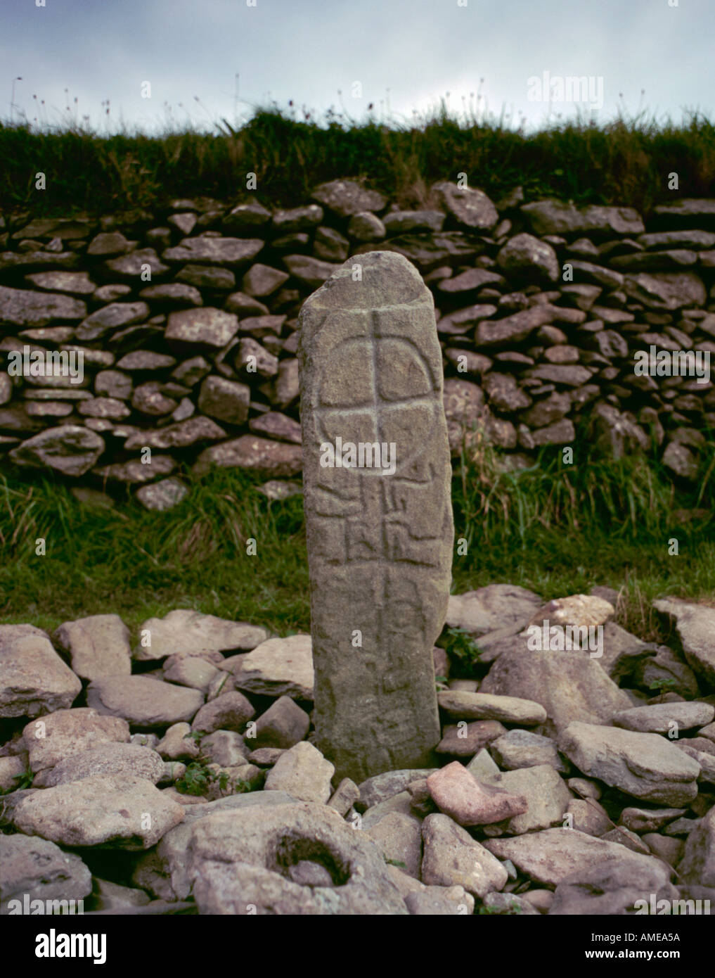 Inscribed celtic stone hi-res stock photography and images - Alamy