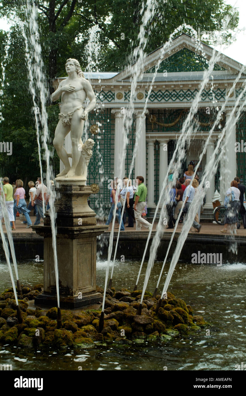 The Adam Fountain in the Lower Park at Peterhof St Peterburg Russia ...