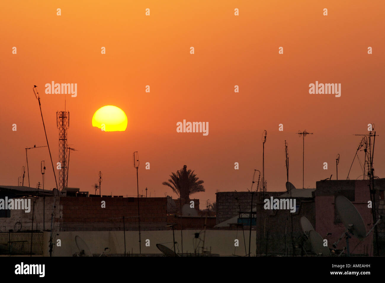 Sunrise over the rooftops of Marrakech in Morocco Stock Photo - Alamy