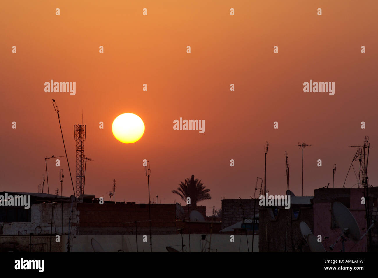 Sunrise over the rooftops of Marrakech in Morocco Stock Photo - Alamy