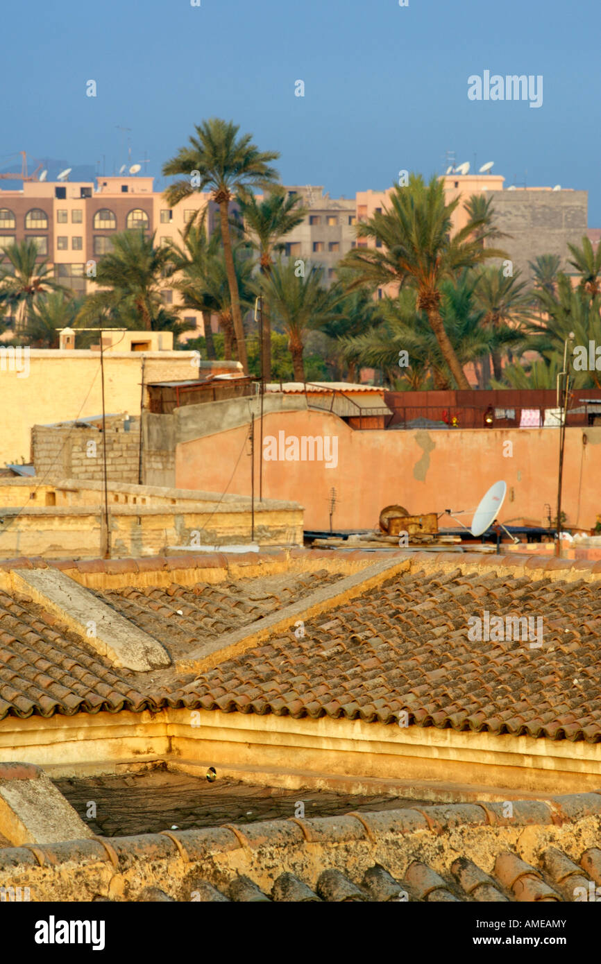 Dawn view over the rooftops of Marrakech in Morocco Stock Photo - Alamy