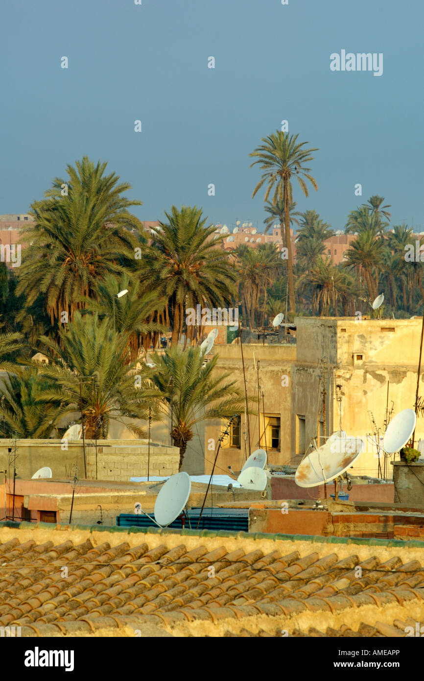 Dawn view over the rooftops of Marrakech in Morocco Stock Photo - Alamy