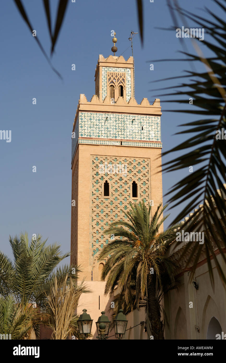 Minaret of the Kasbah mosque in Marrakech, Morocco Stock Photo - Alamy