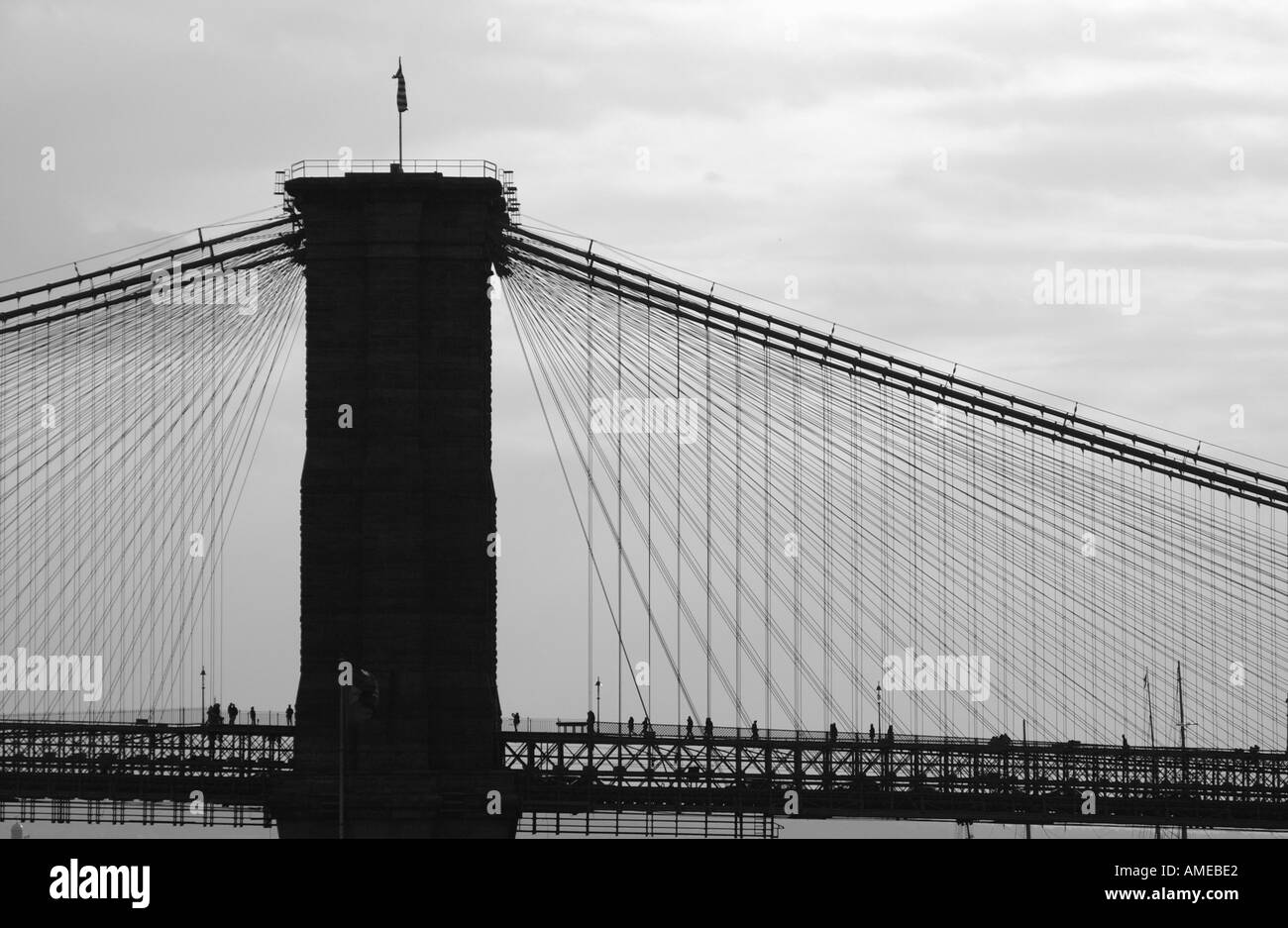 Brooklyn bridge support wires hi-res stock photography and images - Alamy