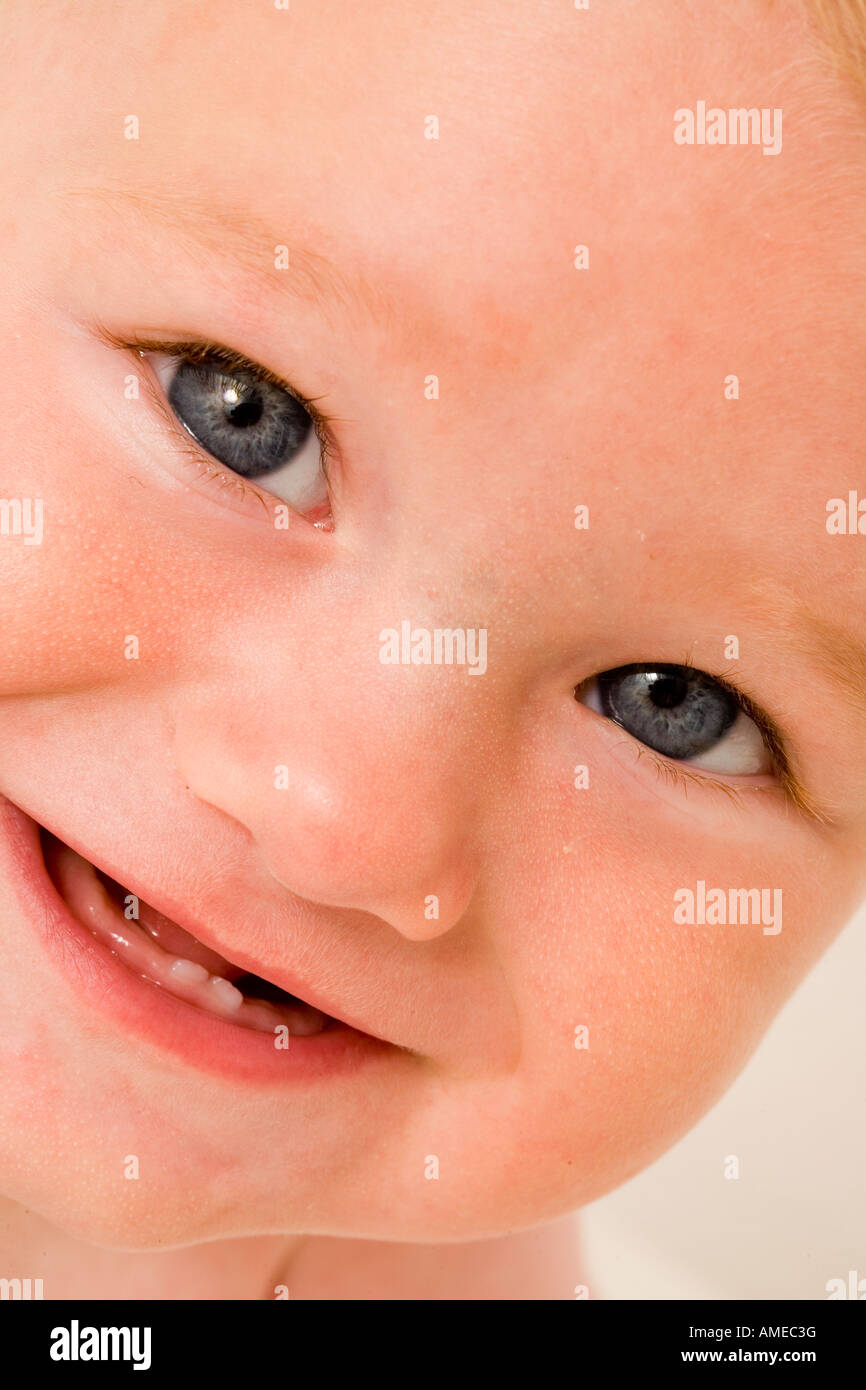 Baby Showing Her First Teeth Stock Photo - Alamy