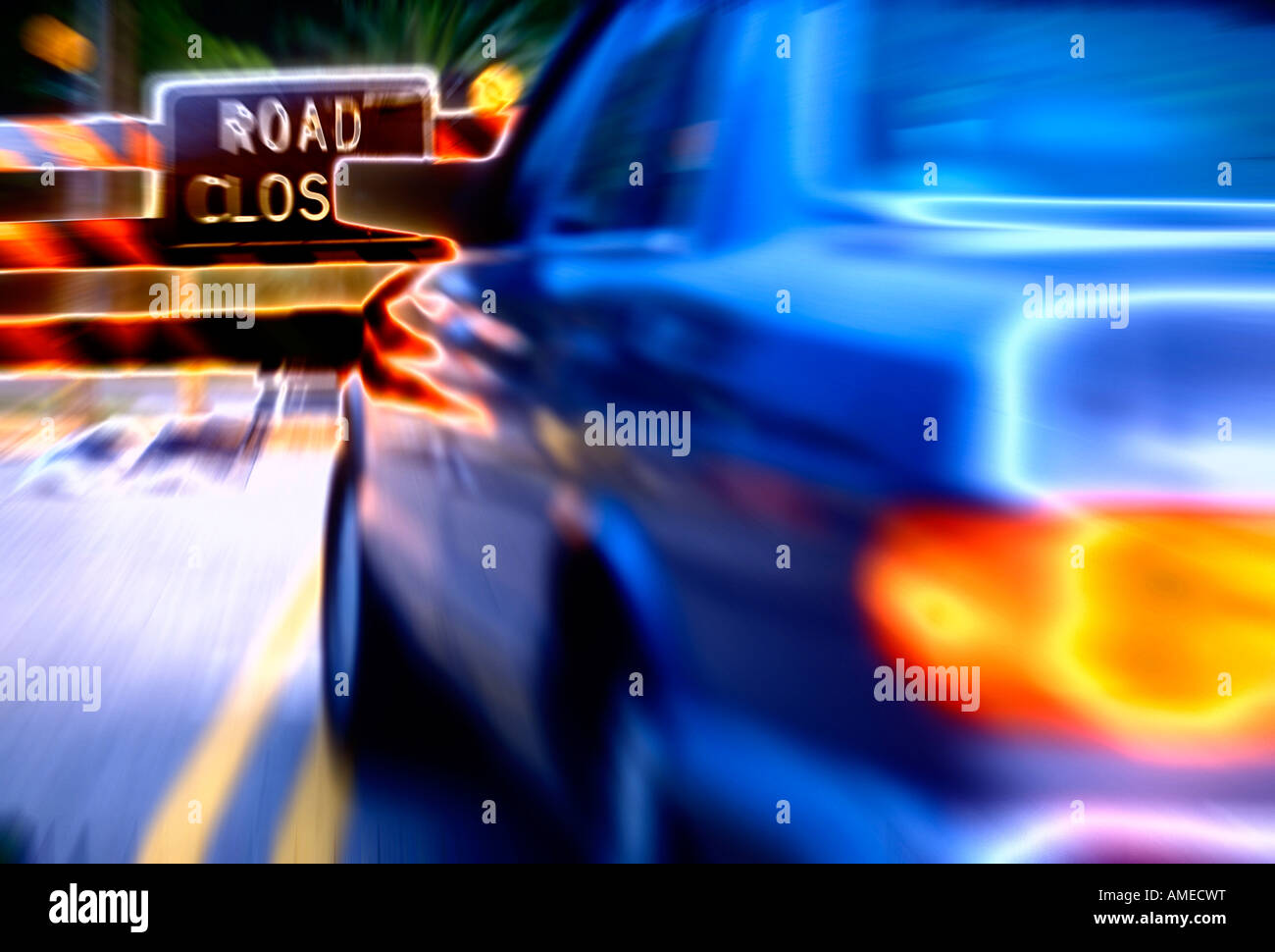 Detour lights sign hi-res stock photography and images - Alamy