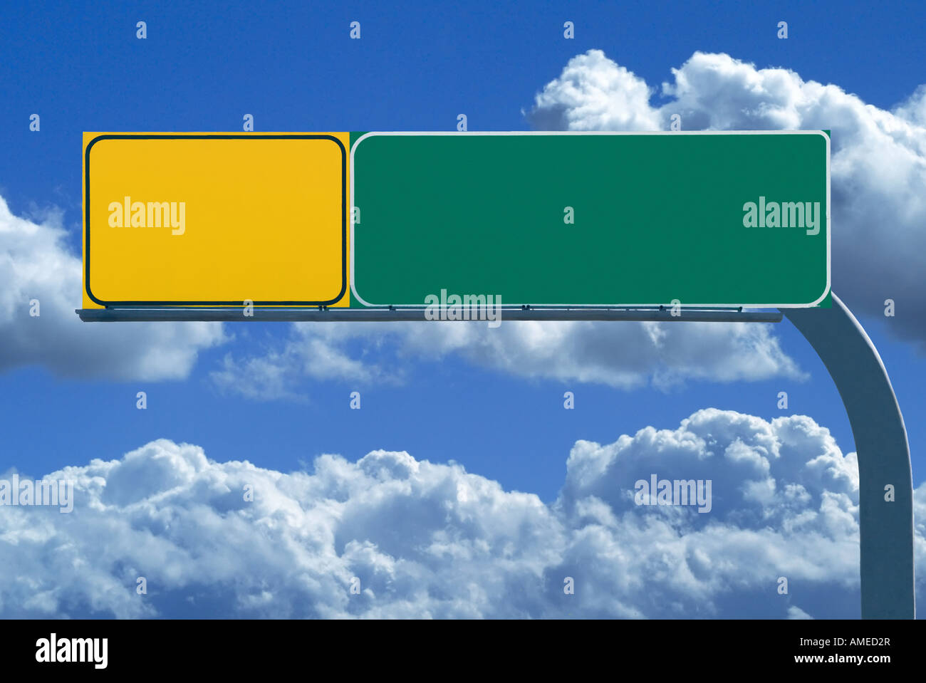 Blank freeway sign ready for your custom text Stock Photo - Alamy