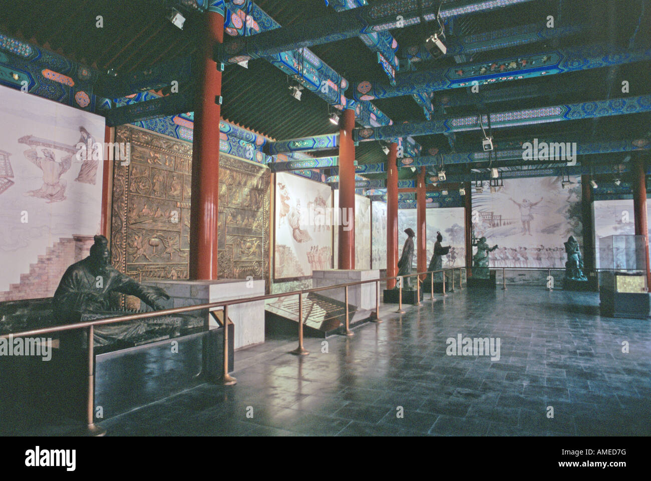 inside of an historic building near tian tan, the temple of heaven in ...