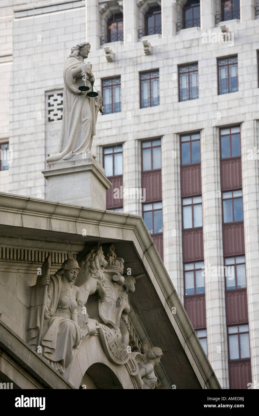 A statue of Justice represented on the Legislative Council building ...