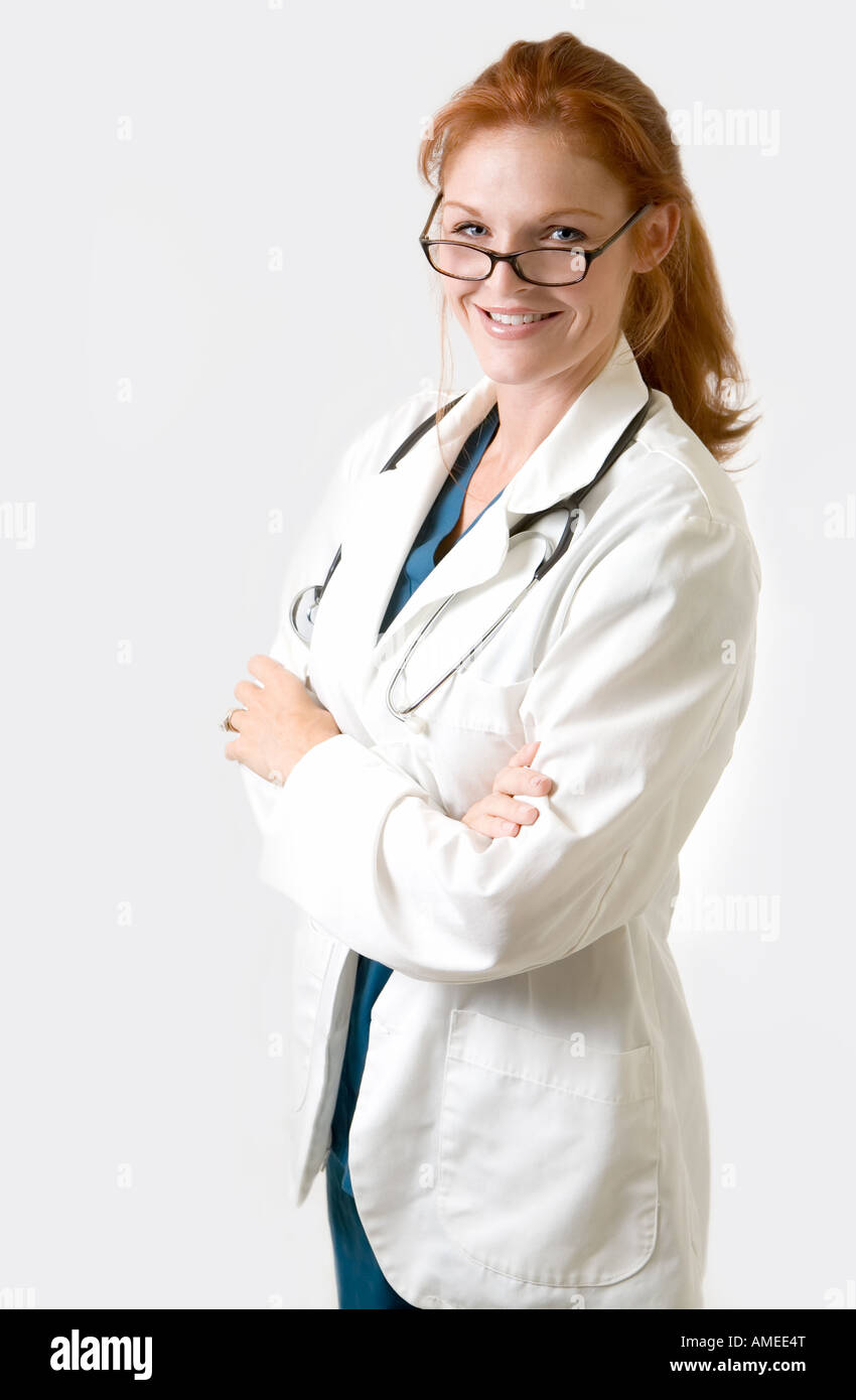Red hair lady doctor hi-res stock photography and images - Alamy