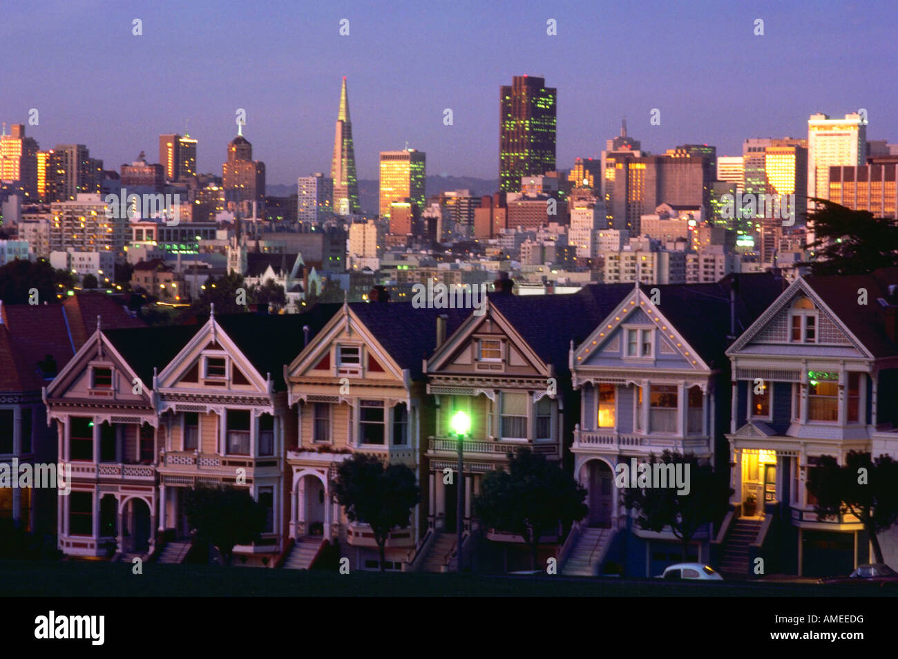 Alamo Park San Francisco CA USA Victorian homes Stock Photo - Alamy